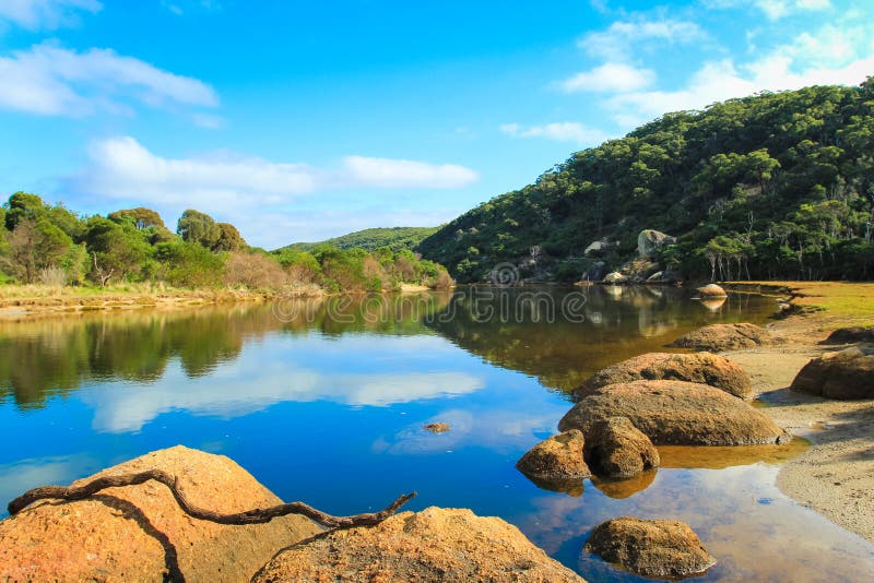 River scape stock image. Image of australian, rocks, beach - 40502309