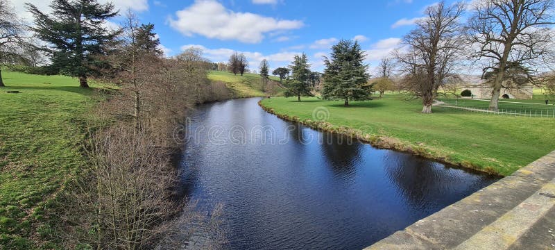 River scene chatsworth stock image. Image of cool, country - 216648845