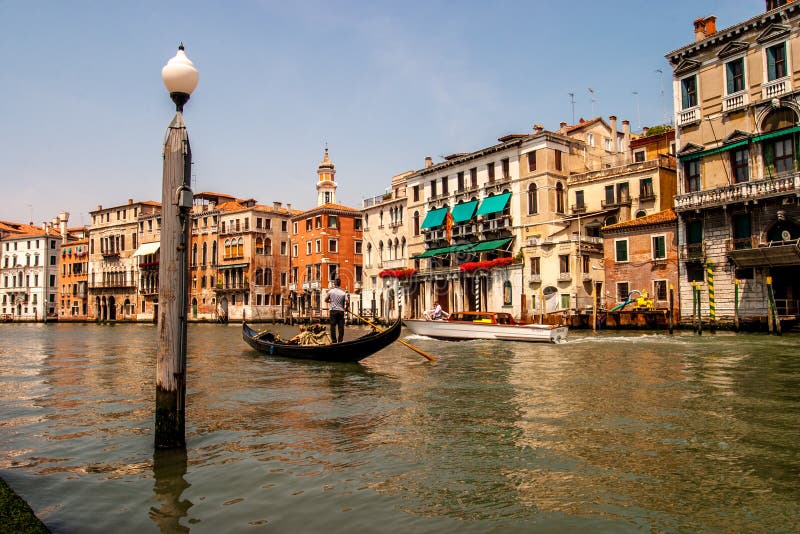 River Scene with Gondola Venice Italy Editorial Stock Image - Image of ...