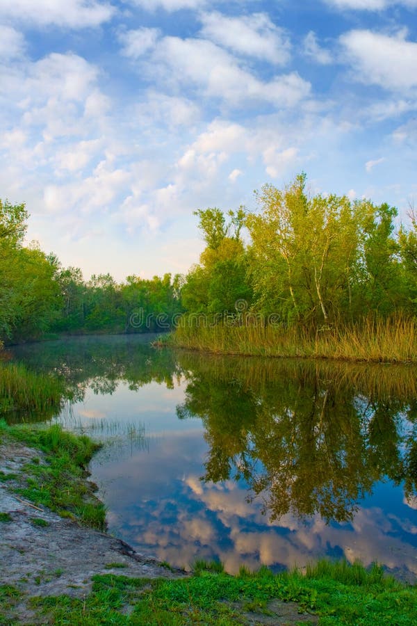 River scene at morning stock image. Image of haze, cloudscape - 10571257