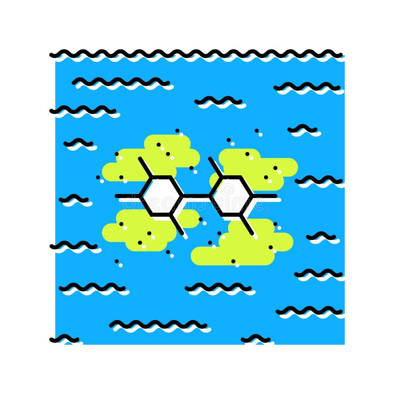 River Sediments Pcb Particles Color Icon Vector Illustration Stock ...