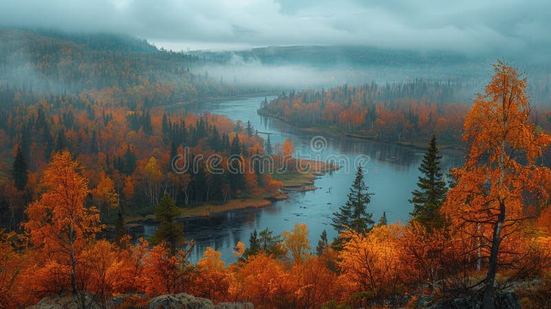 River Flows Amidst Forest Trees Stock Image - Image of outdoor, scenic ...