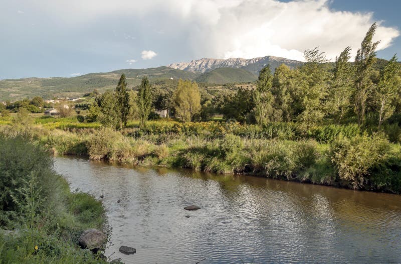 River Segre stock image. Image of colored, cloudy, background - 46188413