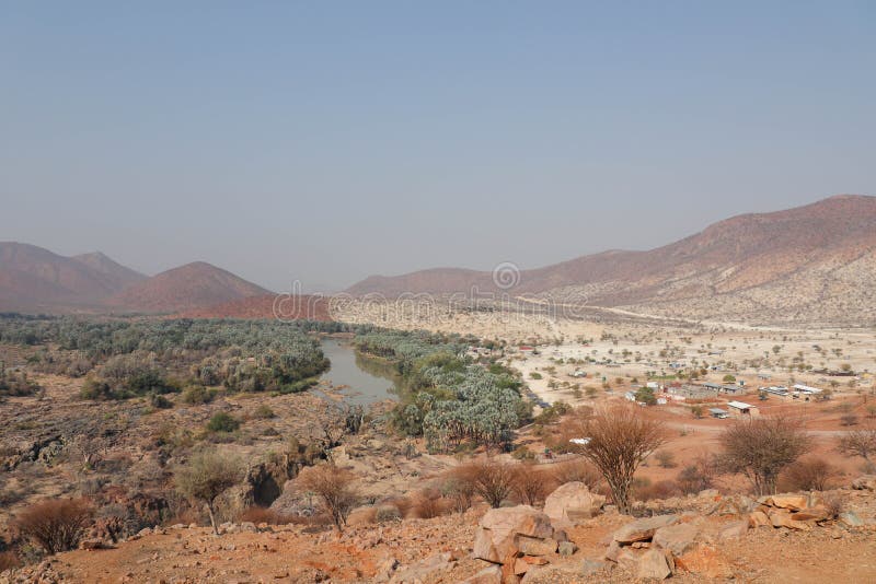 The River between Angola and Namibia Stock Image - Image of hill ...