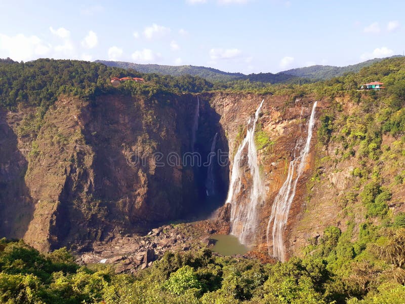 River Sharavathi Falling in Beautiful Jog Falls Stock Image - Image of ...