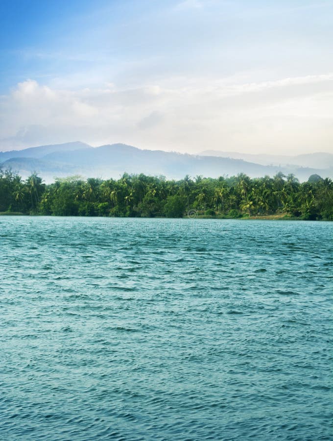 River Side Beautiful Landscape Stock Image - Image of blue, color ...