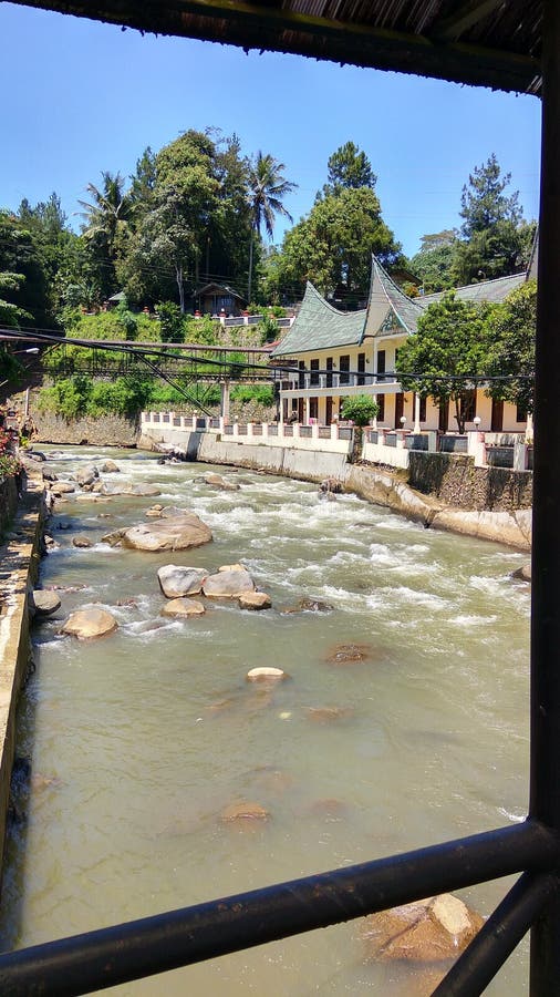 River Side Building Unique Roof Stock Image - Image of river, building ...