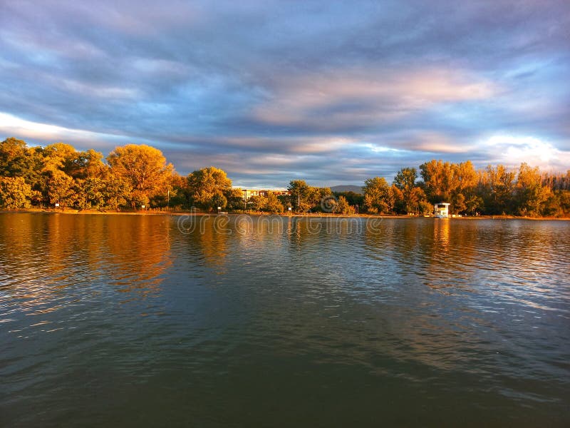 River side view stock photo. Image of morning, shore - 259547354
