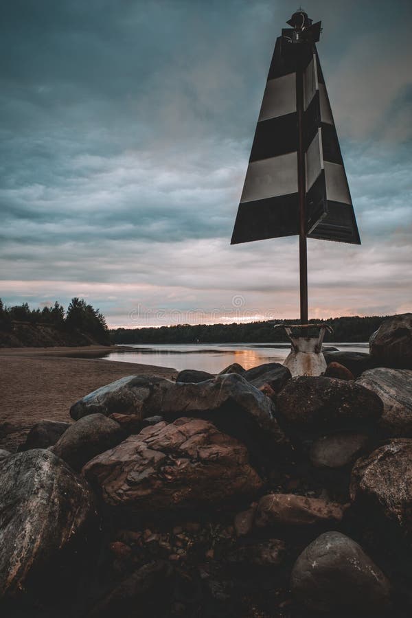 River and Sign on the Beach Stock Image - Image of sign, river: 255379691