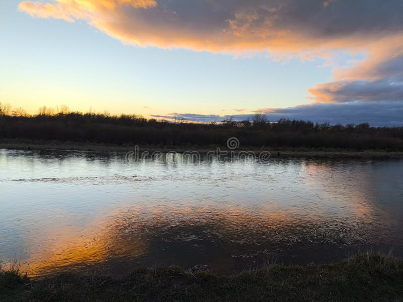River, sky,cloud, pebbles stock image. Image of horizon - 363414791