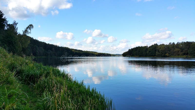 River from the slope stock photo. Image of autumn, panorama - 100209758