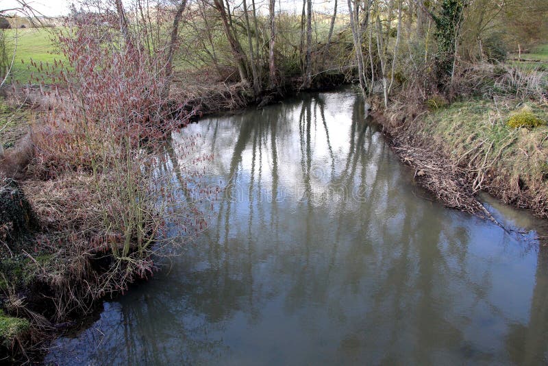 River, a Small River in the Countryside in the Middle of the Fields ...