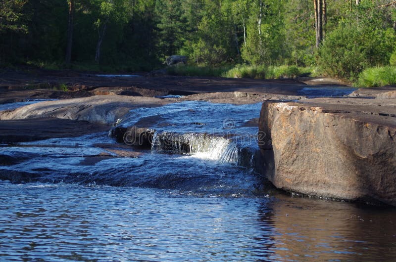 River with a Small Waterfall Stock Image - Image of forest, nature ...