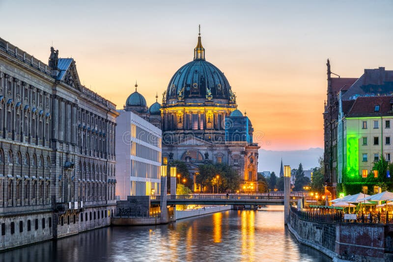 The River Spree in Berlin after Sunset Editorial Image - Image of ...