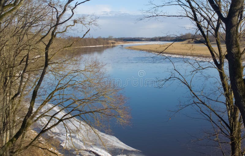 River in the Spring. Spring Landscape on the River. Stock Image - Image ...