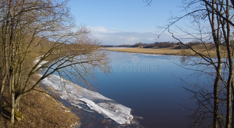 River in the Spring. Spring Landscape on the River. Stock Image - Image ...