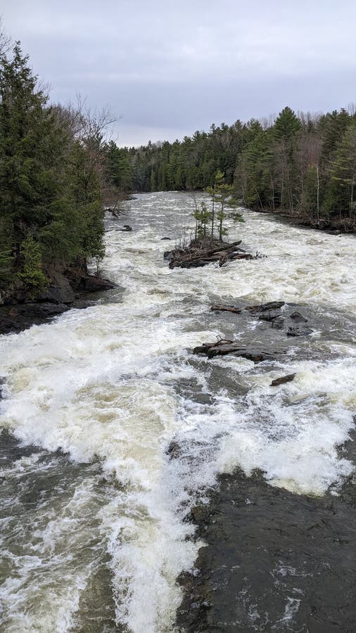 River in Spring with High Currents Stock Photo - Image of currents ...