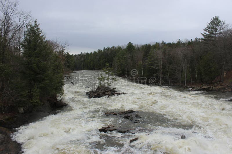 River in Spring with High Currents Stock Photo - Image of quebec ...