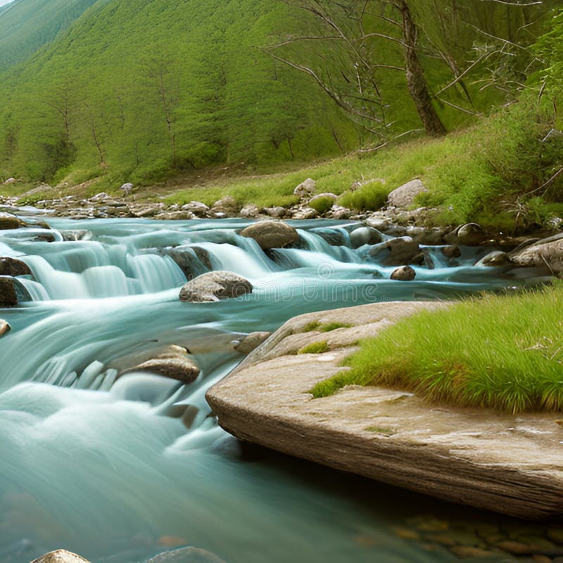 Stream Flow River Flow River Countryside Stream Scenery Stock ...