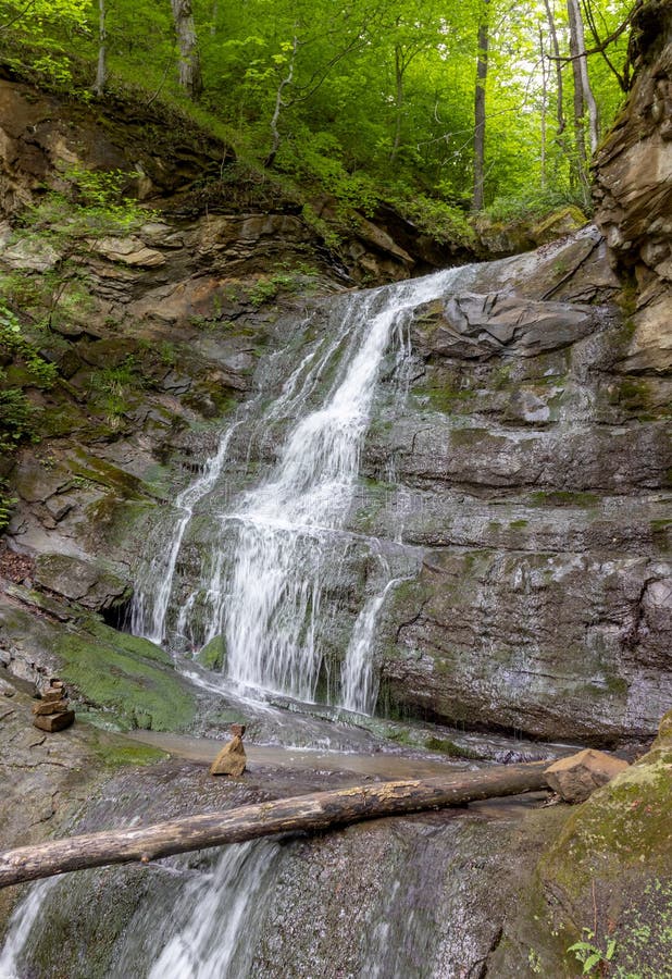A River in the Spring, a Waterfall at the Beginning of the Journey and ...