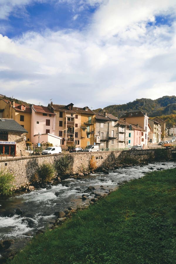 River Stock Photo Flowing through a Village. Stock Photo - Image of ...