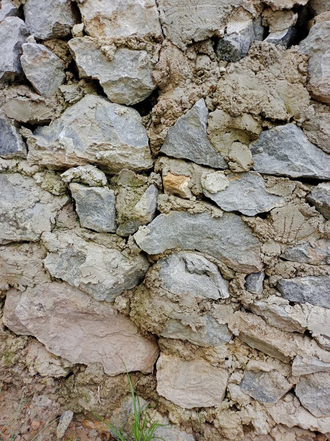 The River Stone Foundation is Tied with Concrete Aggregate. Stock Photo ...