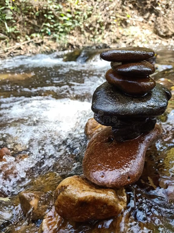 River stone stacked stock image. Image of stack, river - 207367269