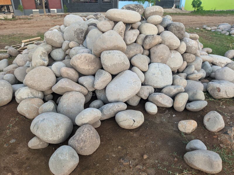 River Stone for a Strong House Foundation Stock Image - Image of wall ...