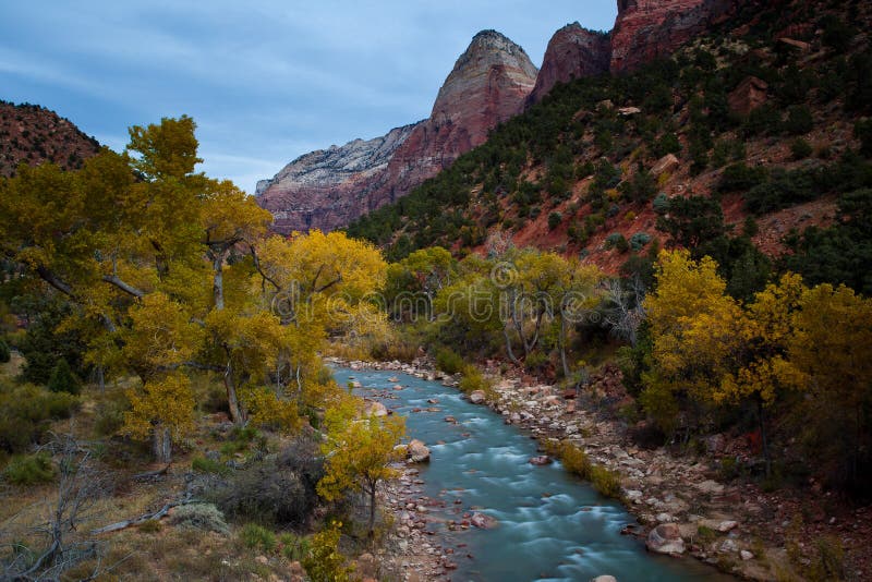 River Stream with Fall Color Stock Image - Image of fall, tree: 22180037