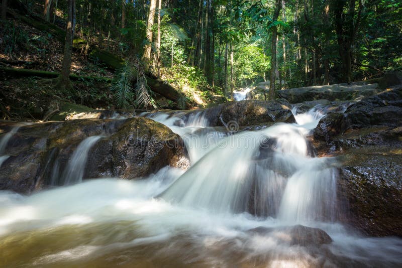River Stream Flowing with Some Big Rock Around Stock Photo - Image of ...