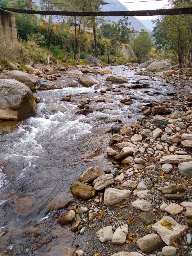River Stream Gushing Under a Bridge Stock Photo - Image of forest ...