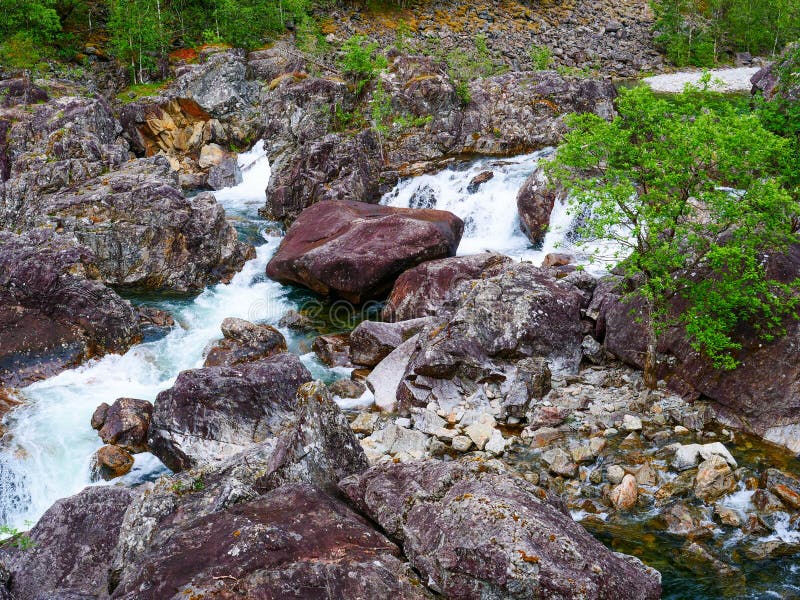 River Stream in Mountains, Norway Stock Image - Image of landscape ...