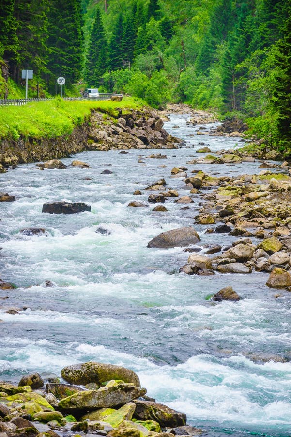 River Stream in Mountains, Norway Stock Image - Image of water, nordic ...