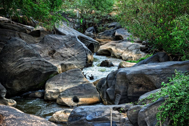 Stream and Rocks stock image. Image of stone, blur, stones - 1878619