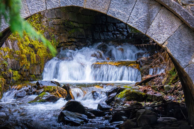 River Stream in a Small Waterfall in Mountains Stock Photo - Image of ...
