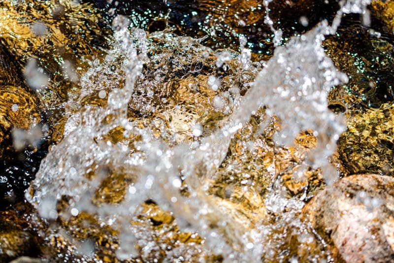 Water Splash in a River after Throwing a Stone Stock Photo - Image of ...