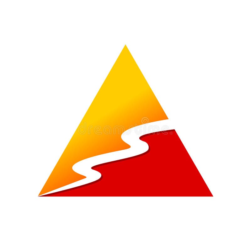 River Stream Triangle Shape Symbol Logo Design Stock Vector ...