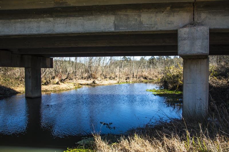 A River Stream Under a Bridge in the South Stock Photo - Image of ...