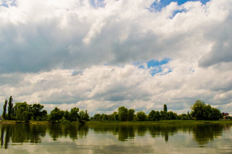 The River in the Summer Noon Stock Image - Image of reflection, stand ...
