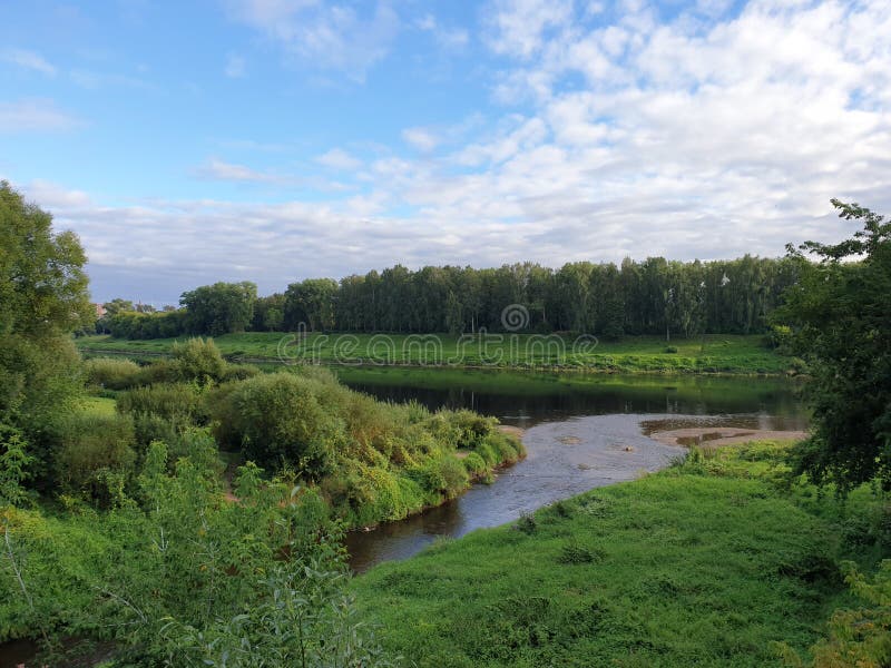 River. Summer Sight. Beautiful View Stock Image - Image of flows ...