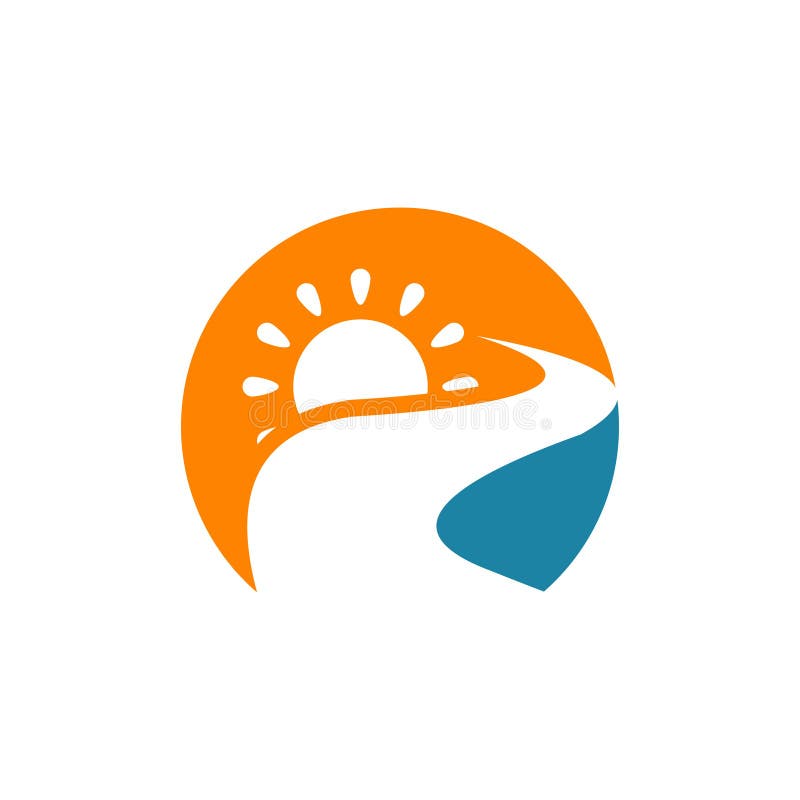 River sun logo stock vector. Illustration of season - 124912825