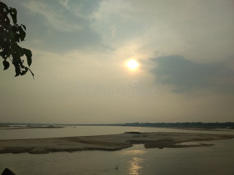 River sun set picture stock photo. Image of river, damodar - 124174632
