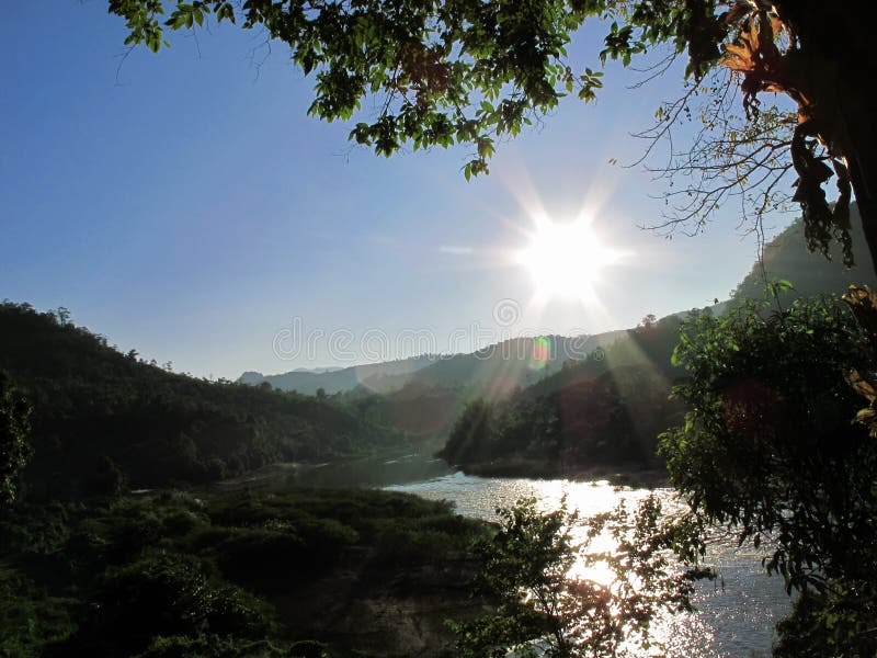 River and sun stock image. Image of landscape, bright - 36870357