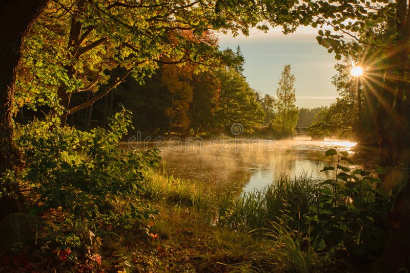 River in sunrise stock image. Image of water, country - 60136203