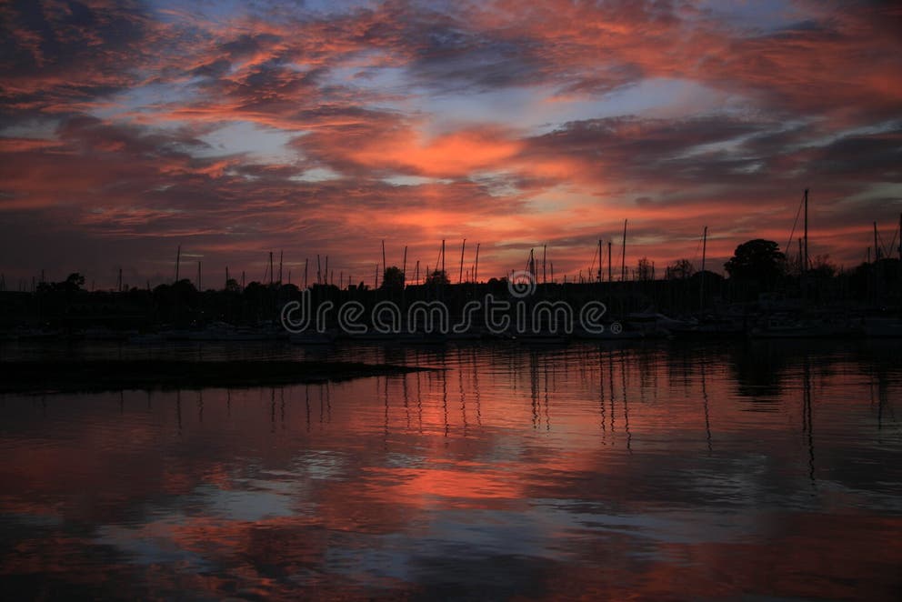 River sunset stock image. Image of masts, sunset, hamble - 3967353