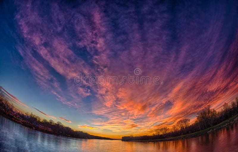 River and Sunset stock photo. Image of mirror, light - 38918386