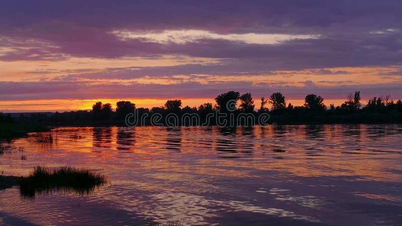 River sunset landscape stock footage. Video of light - 350968284