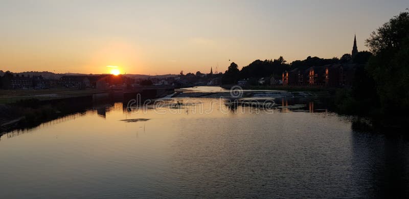 Exeter sunset stock image. Image of sunset, quay, river - 82286627