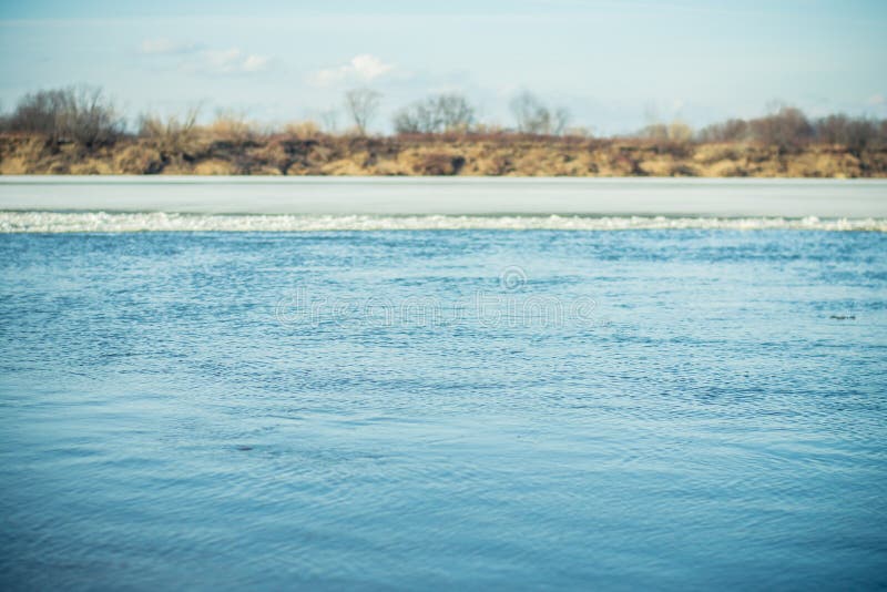 River Surface With Small Ripples In The Early Spring. Selective Focus ...