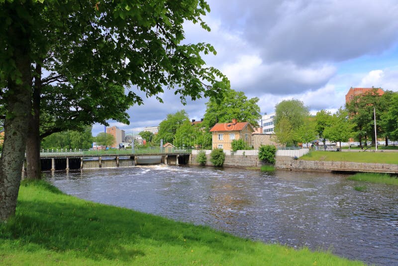 River Svartan Downtown Orebro in Sweden Stock Photo - Image of sweden ...